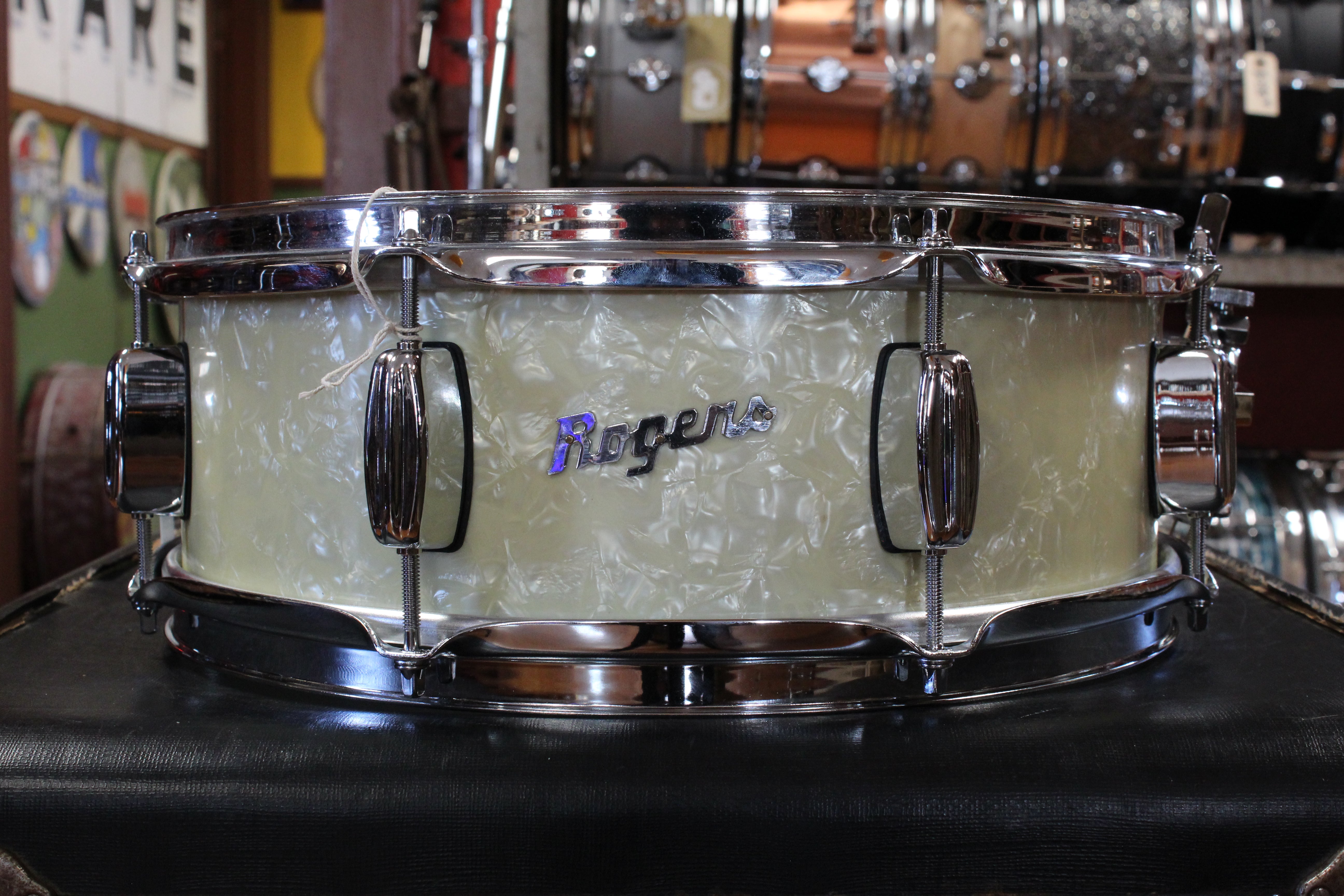1960s Rogers 5x14 Tower Snare Drum in White Marine Pearl – Wood ...