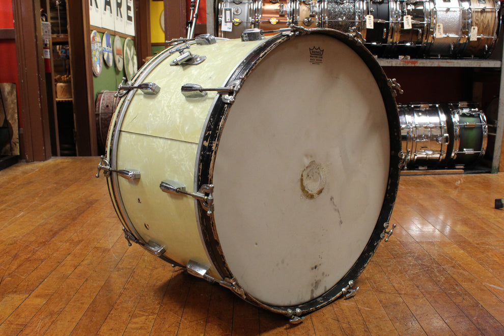 1940s Slingerland 14x24 Radio King Bass Drum in White Marine Pearl ...