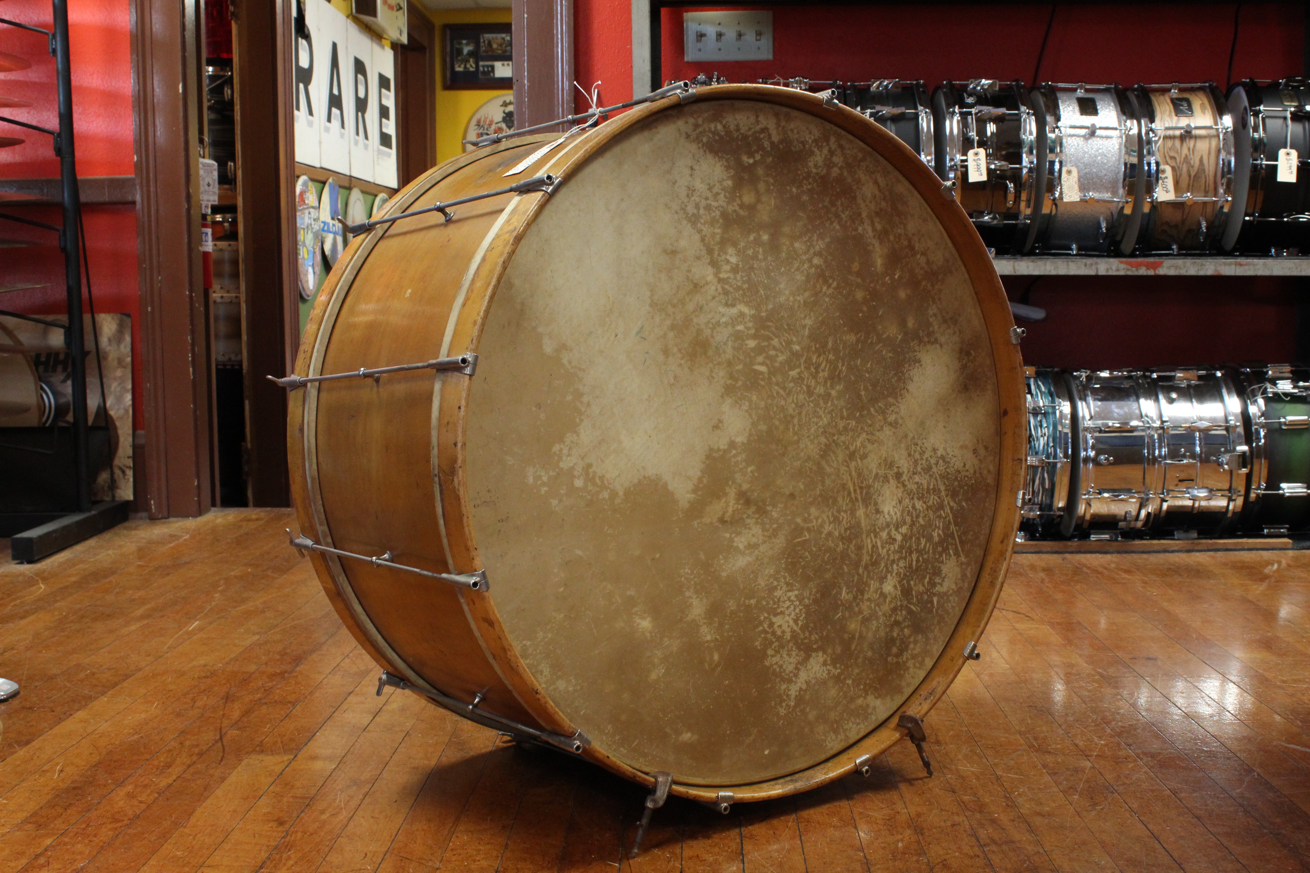 1900s Walberg and Auge 14x28 Single Tension Bass Drum – Wood & Weather ...